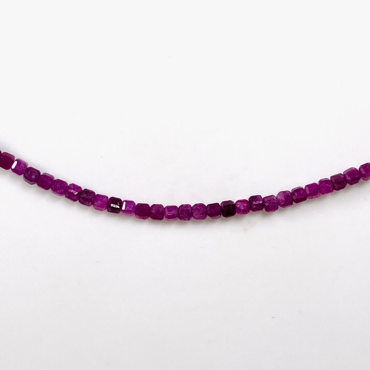 Micro Bead Necklace - Ruby Square Beads – Nature's Magick