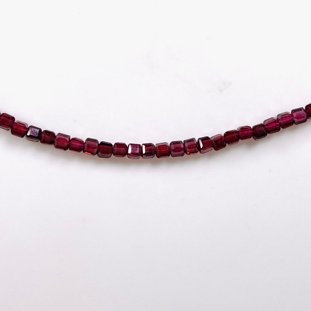 Micro Bead Necklace - Garnet Square Beads – Nature's Magick