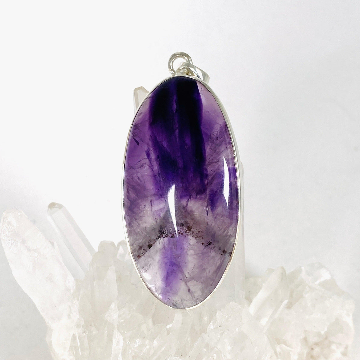 Trapiche Amethyst with inclusions oval pendant KPGJ3958 – Nature's Magick